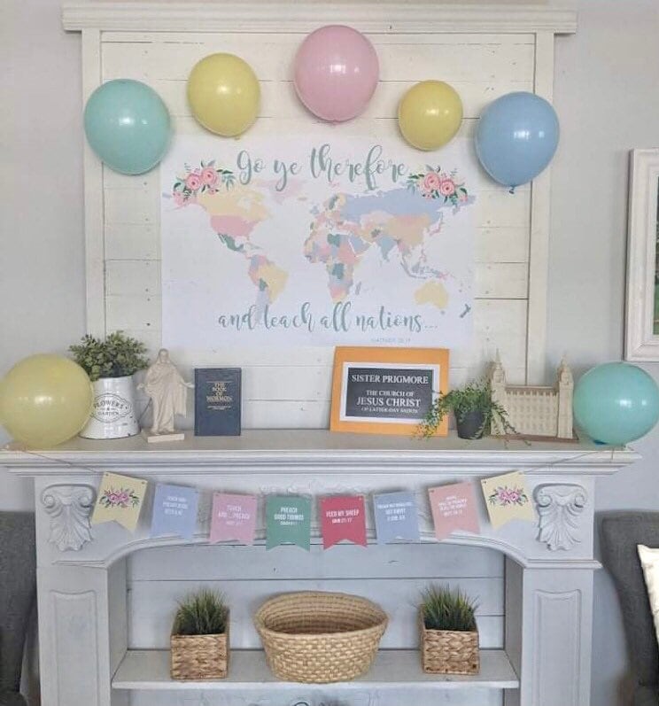 Printable DIGITAL Missionary Map Poster Banner Call Assignment Floral ...