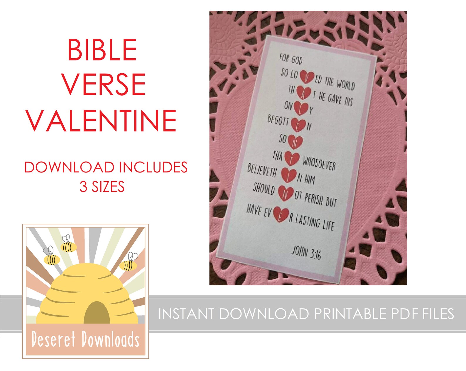 Digital Printable Bible Verse Valentine 3 SIZES Scripture Jesus Christ ...