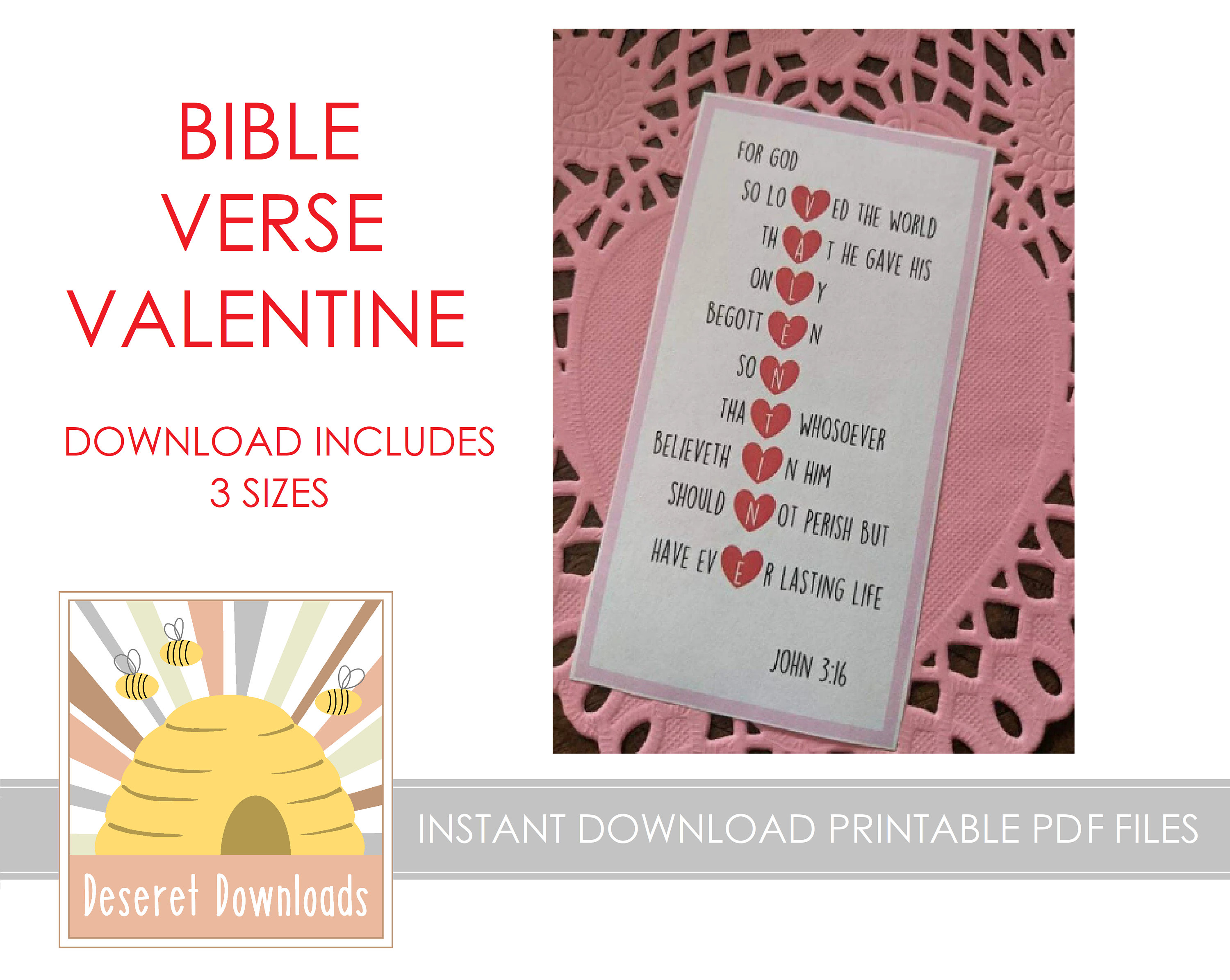 Digital Printable Bible Verse Valentine 3 SIZES Scripture - Etsy
