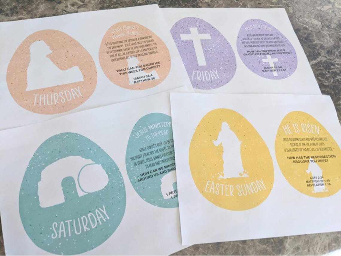 PRINTABLE Easter Egg Countdown Banner Digital Bible Jesus Last | Etsy