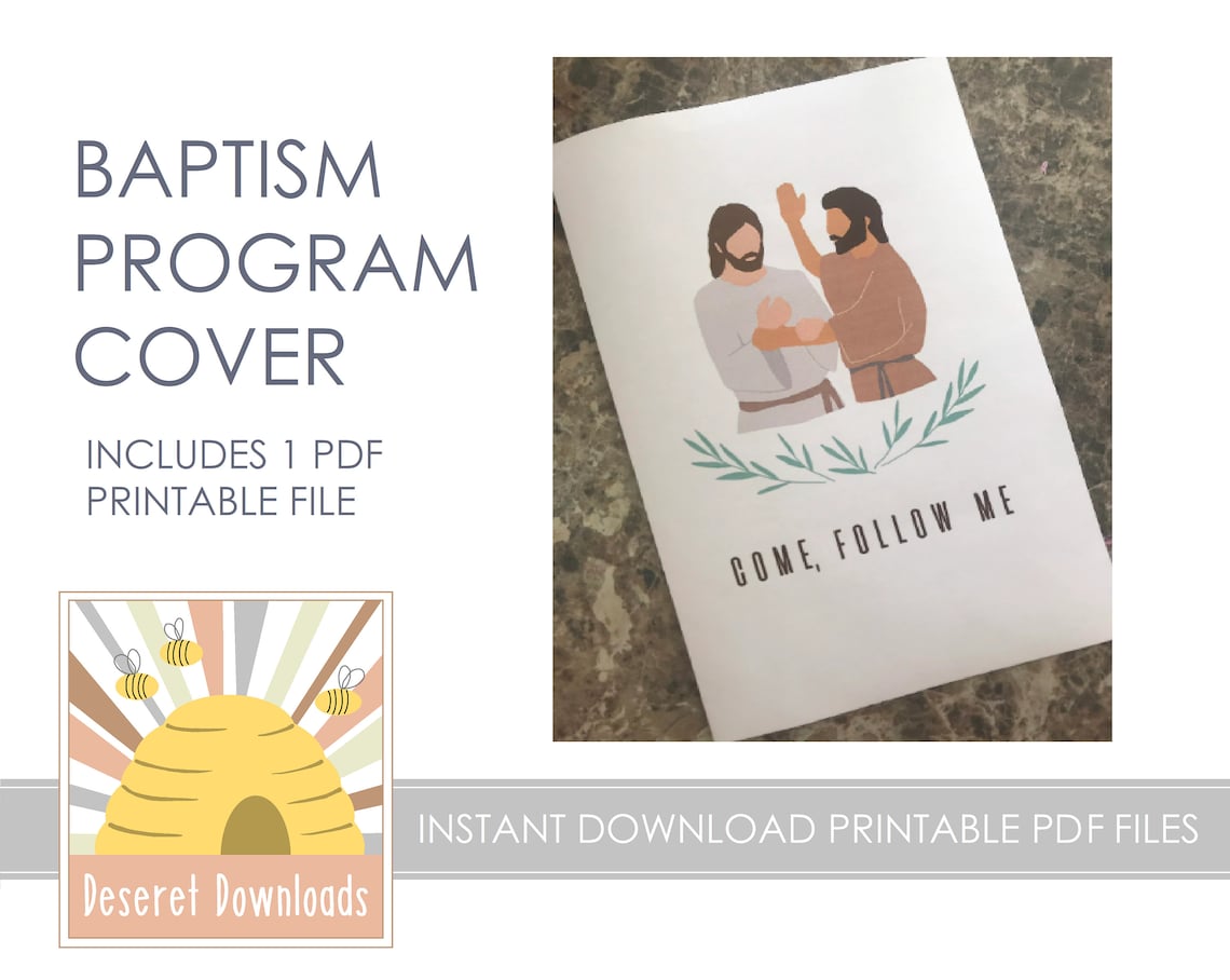 Printable BAPTISM Program Cover Page Instant Download - Etsy