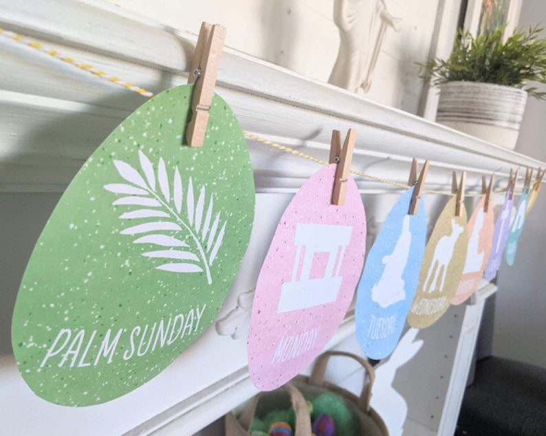 PRINTABLE Easter Egg Countdown Banner Digital Bible Jesus Last | Etsy