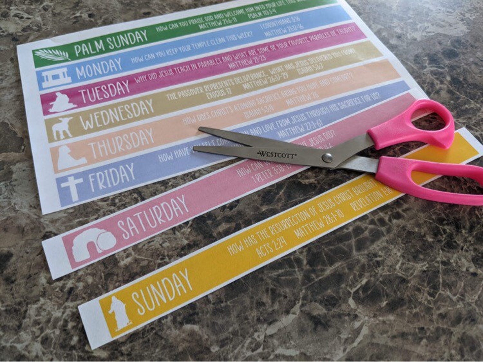 PRINTABLE Countdown EASTER Egg Activity Bible Jesus Last Week Christ ...