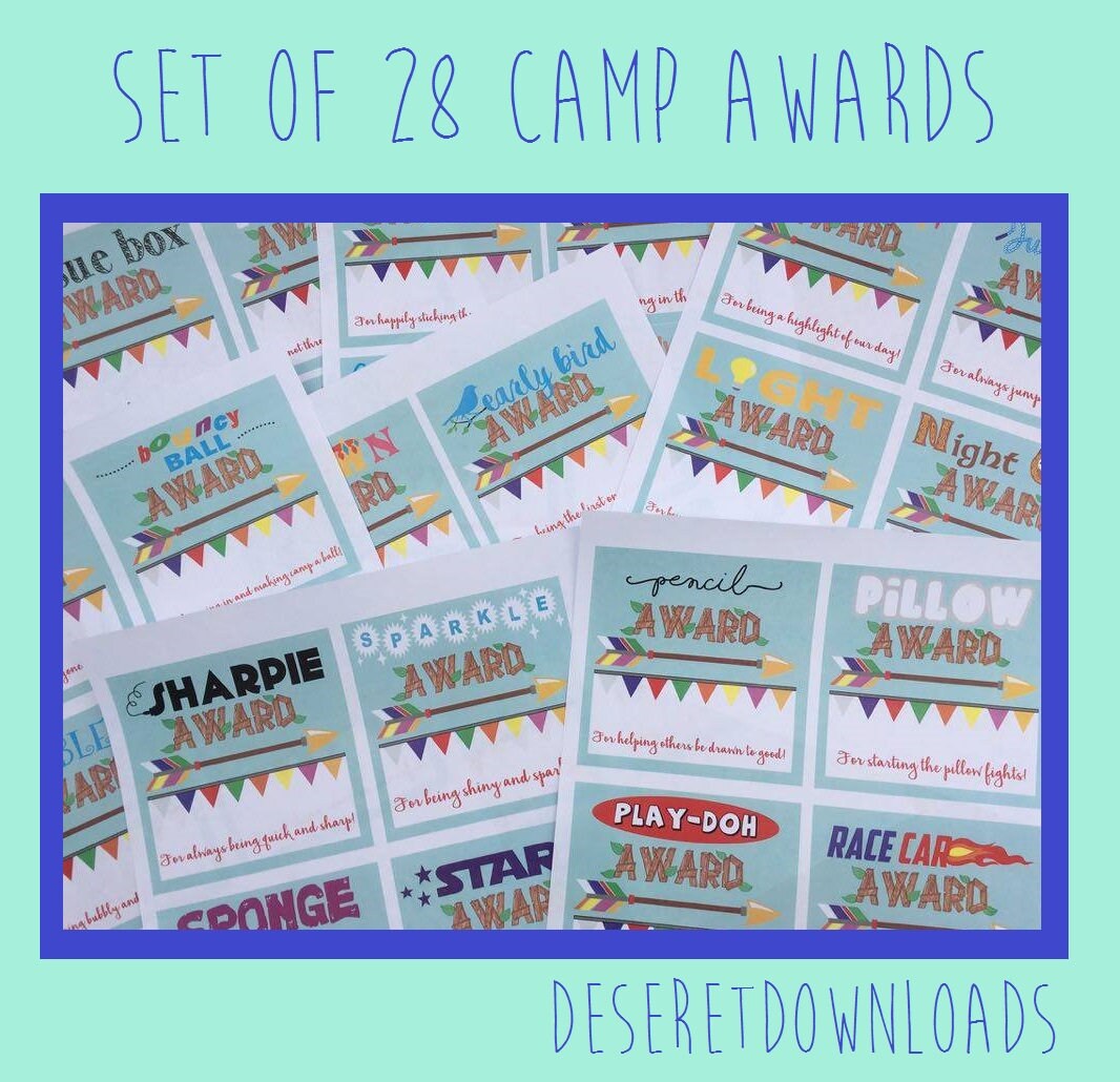 DIGITAL Camp Awards Non Food Set of 28 Awards Tags Instant Download ...