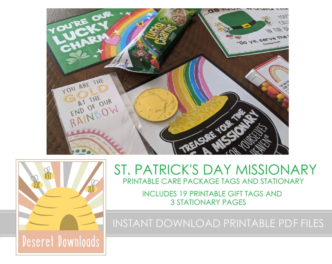 Printable St Patricks Day Tags for Missionary Care Packages Gifts ...