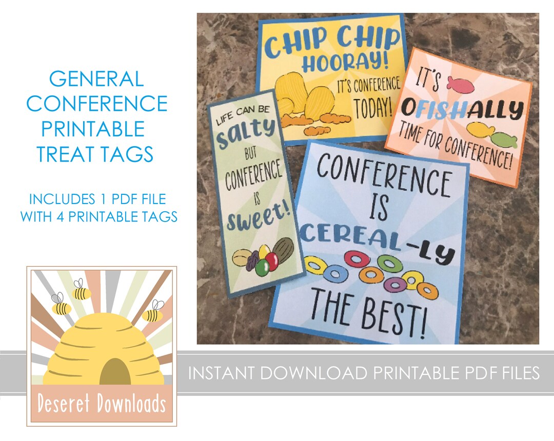 PRINTABLE Conference Tags Cute Instant Download Treats Activity General ...