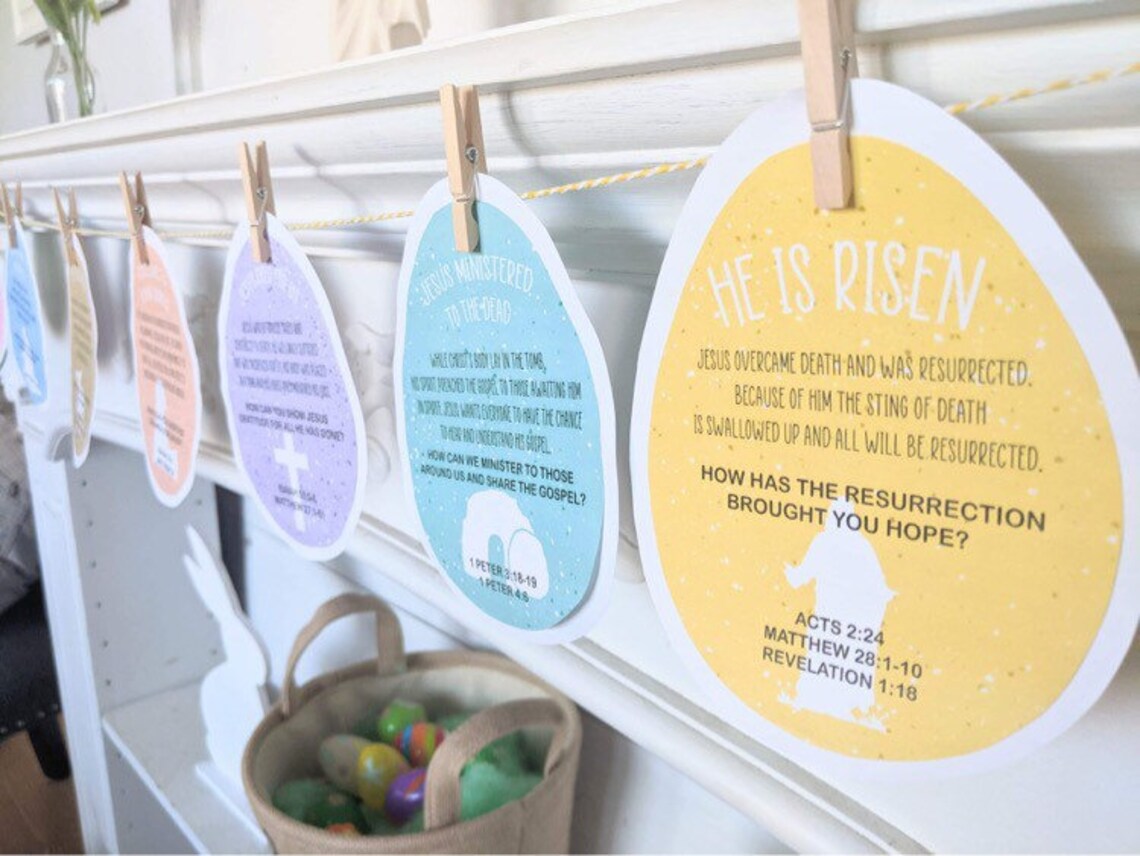 PRINTABLE Easter Egg Countdown Banner Digital Bible Jesus Last | Etsy