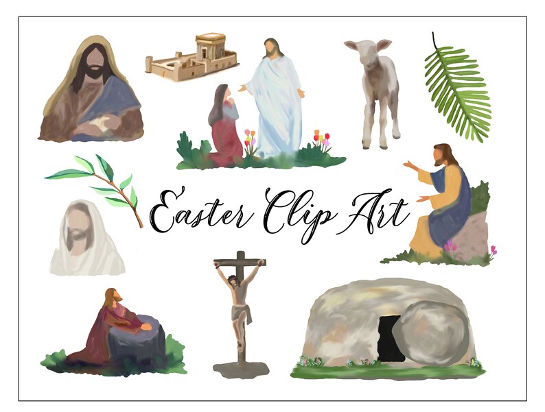 DIGITAL Clip Art Instant Download Religious Easter Jesus | Etsy