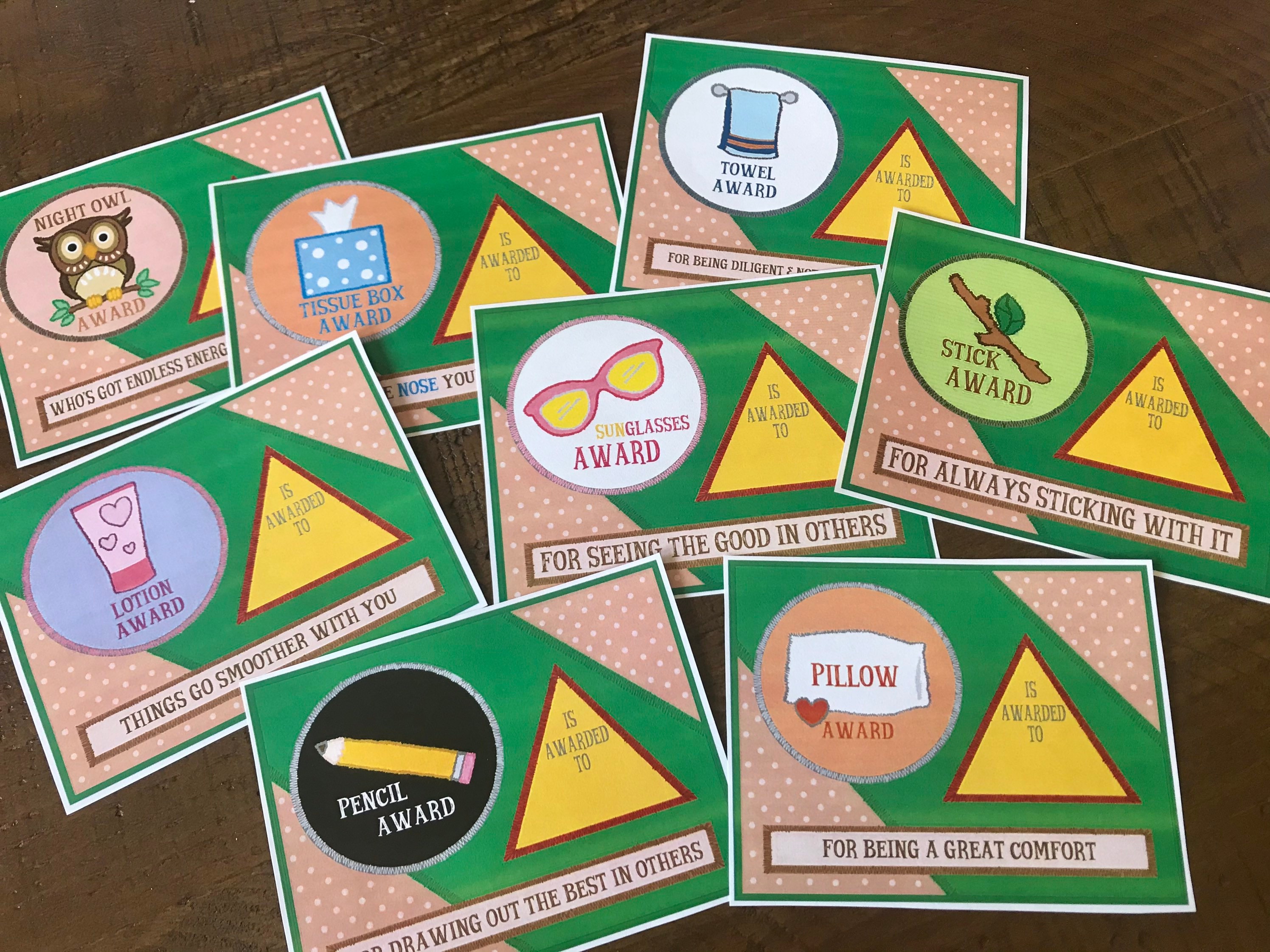 Printable DIGITAL Set of 32 Camp Awards 2 Sizes Cute Pun Badge Instant ...