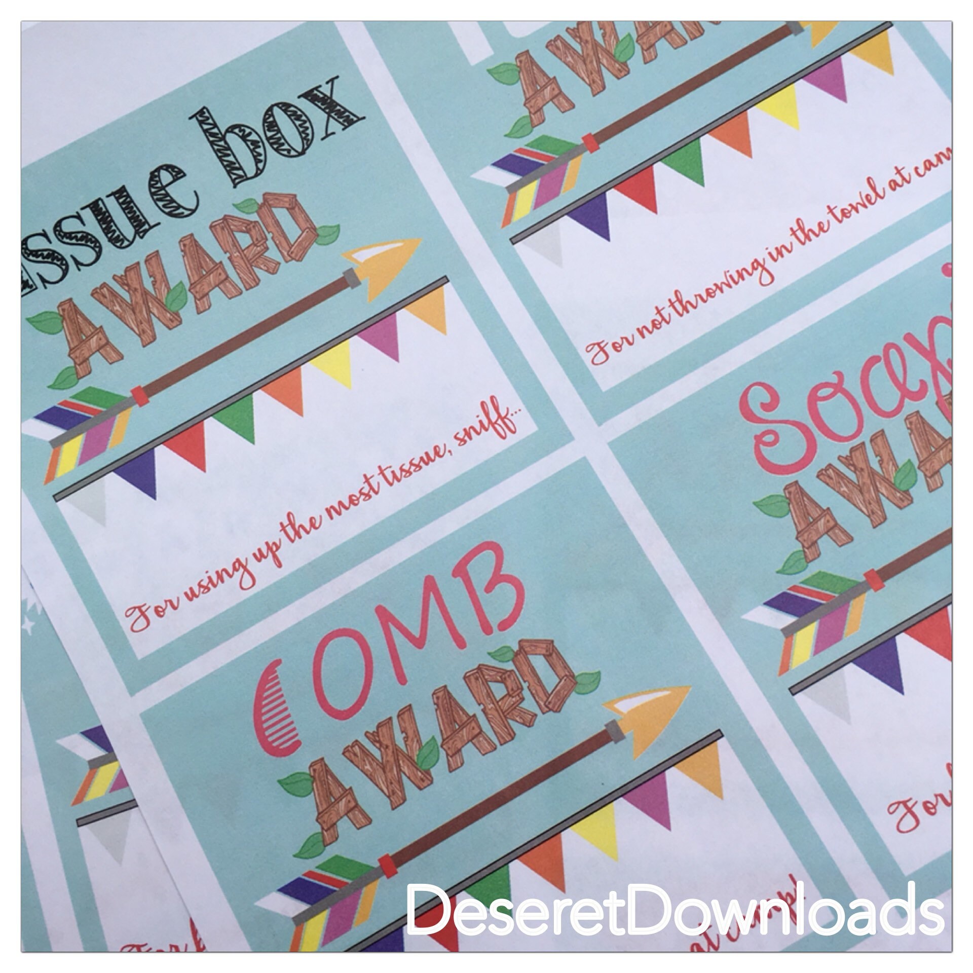 DIGITAL Camp Awards Non Food Set of 28 Awards Tags Instant Download ...