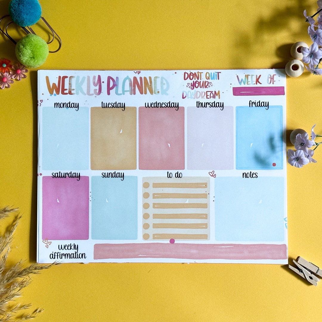 Weekly Notepad, Desktop Notepad, Weekly Planner, Functional Planner ...