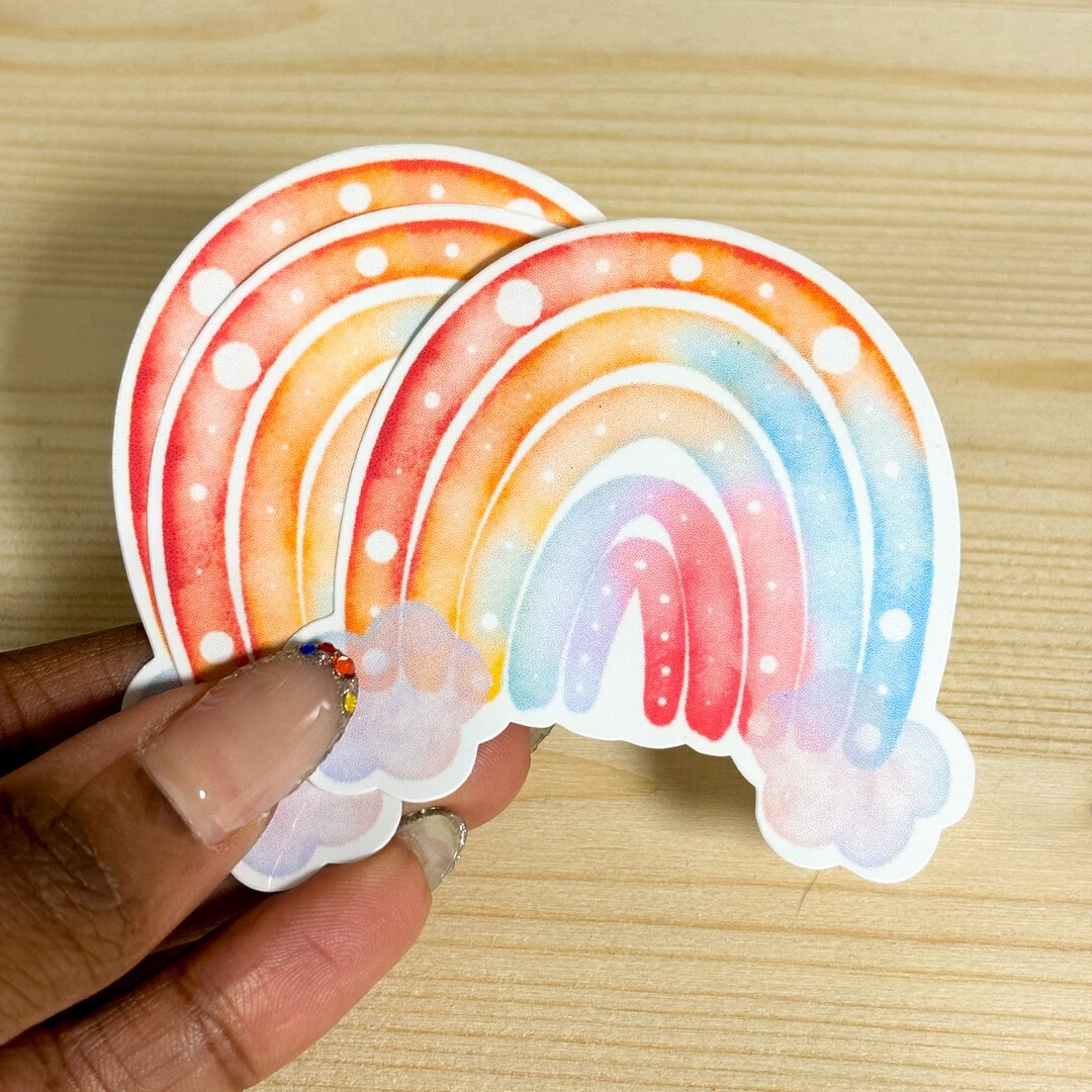 Rainbow Sticker, Pride Rainbow Sticker, Watercolor Sticker, Watercolor ...