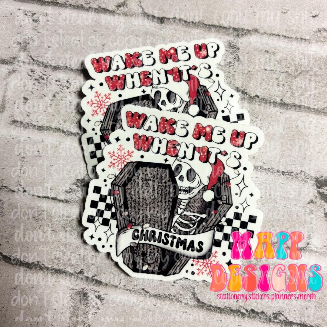 Christmas Skeleton Vinyl Sticker, Skeleton Vinyl Sticker, Christmas ...