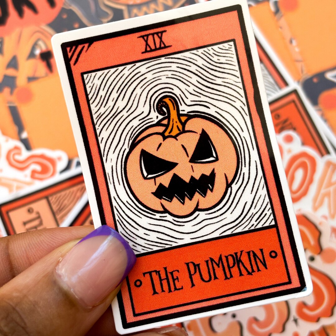 Spooky Pumpkin Sticker, Spooky Halloween Vinyl Sticker, Halloween ...