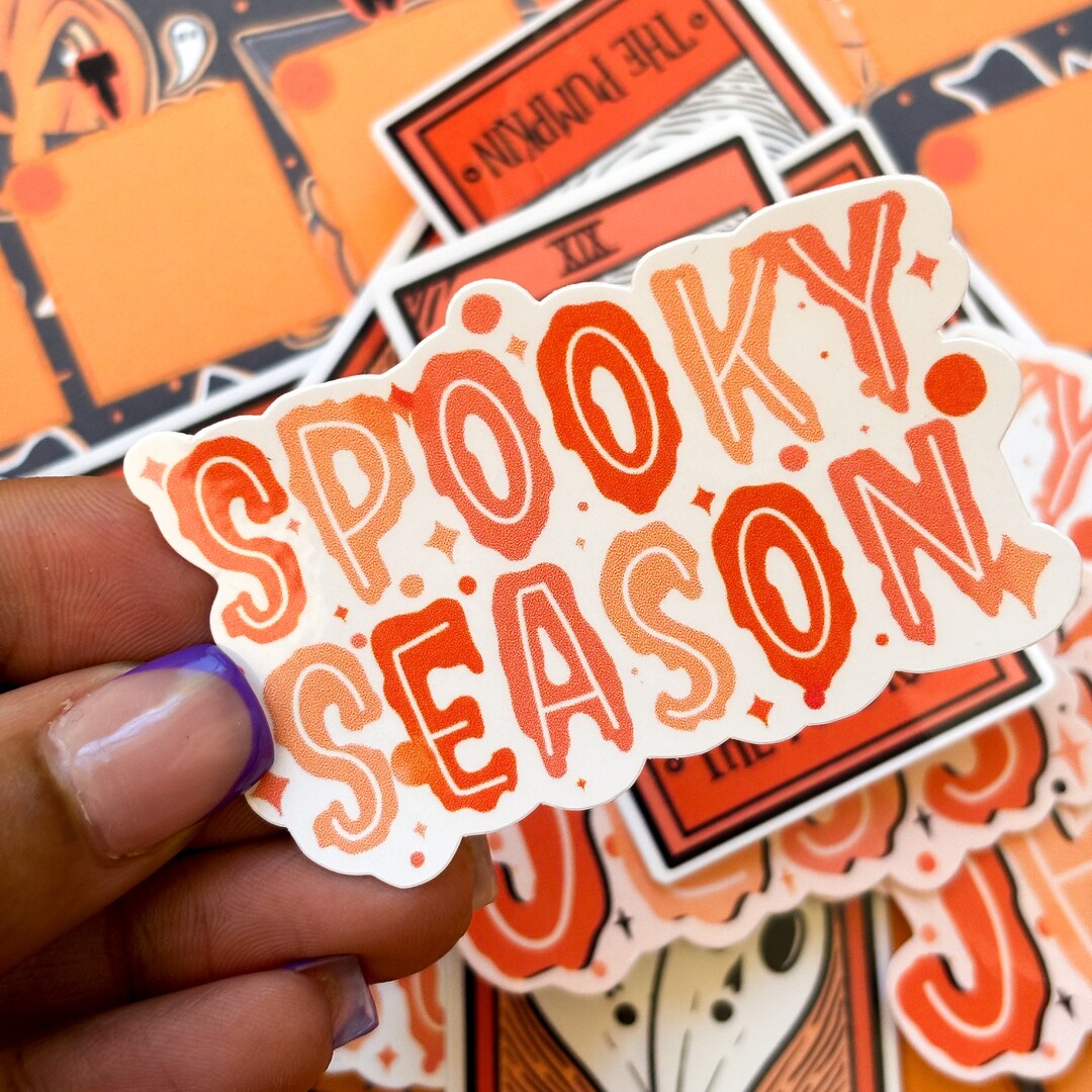 Spooky Vinyl Sticker, Spooky Halloween Vinyl Sticker, Halloween Sticker ...