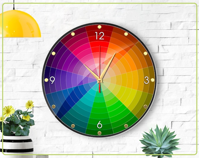Colorful Wall Clock Color Wheel Clock Acrylic Clock Unique | Etsy