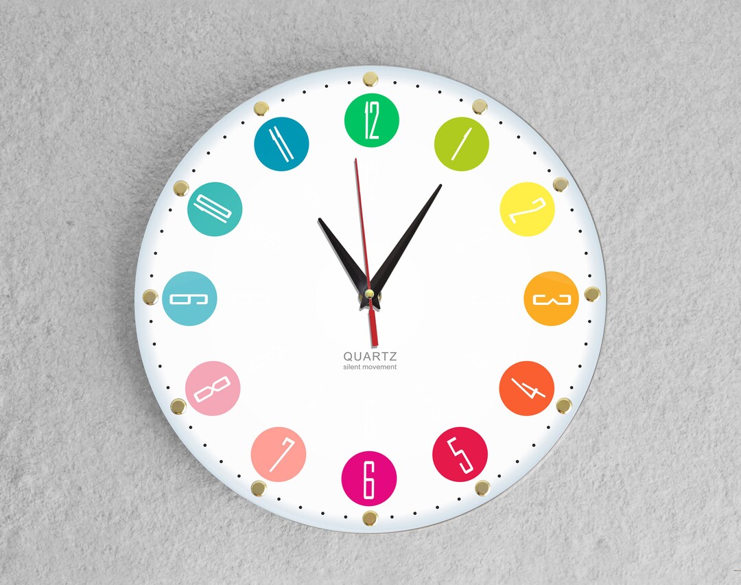 Minimalist Acrylic Wall Clock: Vibrant Color Harmony, Silent Quartz - Etsy