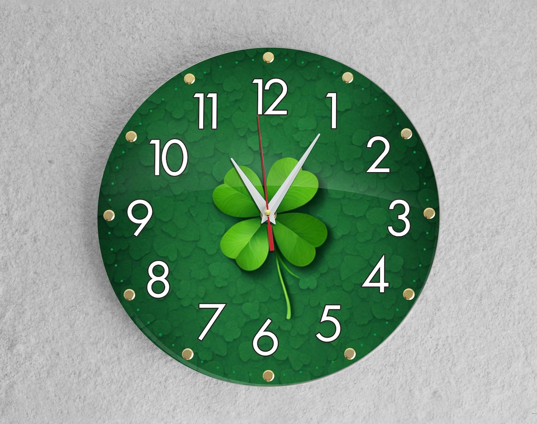Four Leaf Clover Wall Clock: Lucky St Patrick's Day Decor - Etsy