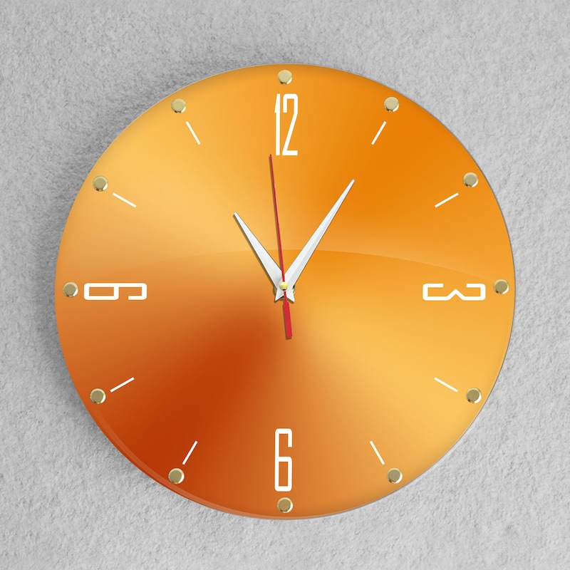 Orange Clock - Etsy