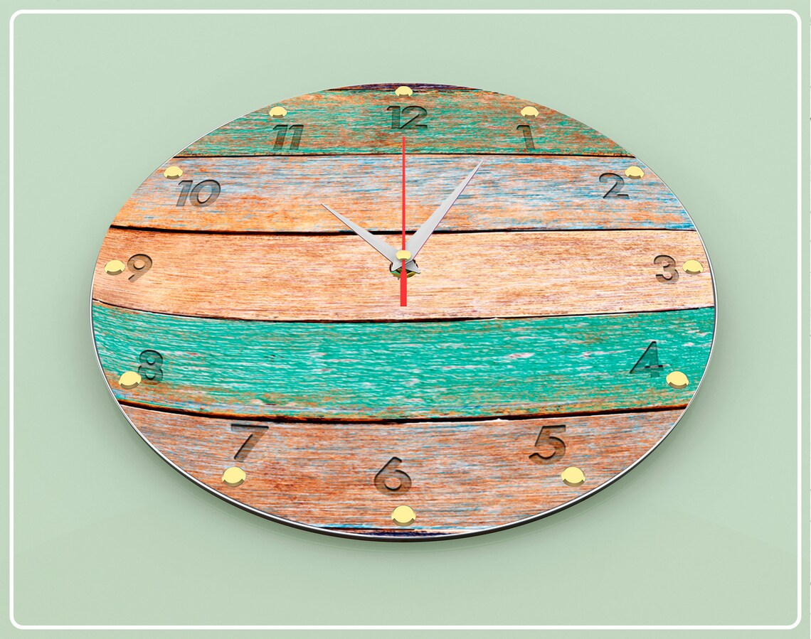 Weathered Beachy Boards Wall Clock Colors Old Paint Boards | Etsy