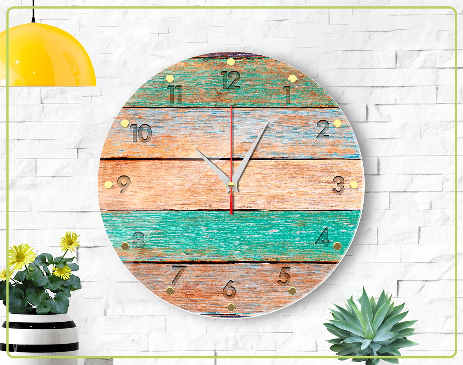 Weathered Beachy Boards Wall Clock Colors Old Paint Boards | Etsy