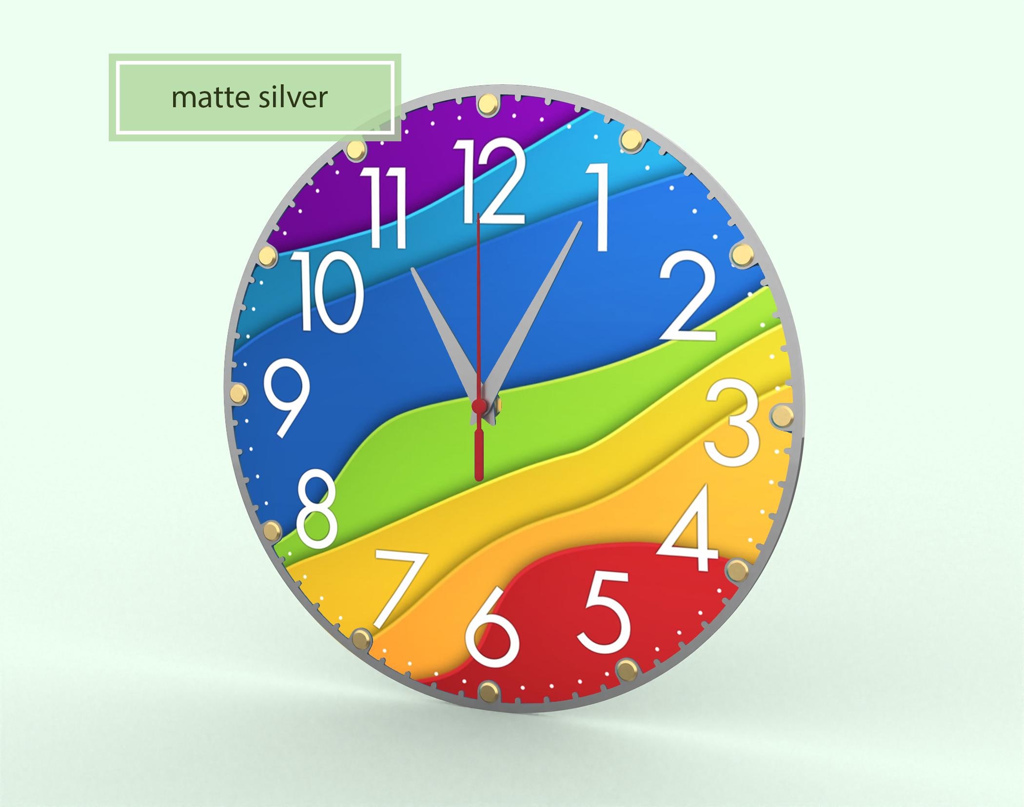 Colorful Wall Clock, Colored Waves, Clock With Numbers, Unique Gift ...