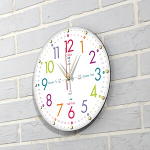 Easy to Read Teaching Large Clock 12 Inch Silent Movement Analog ...