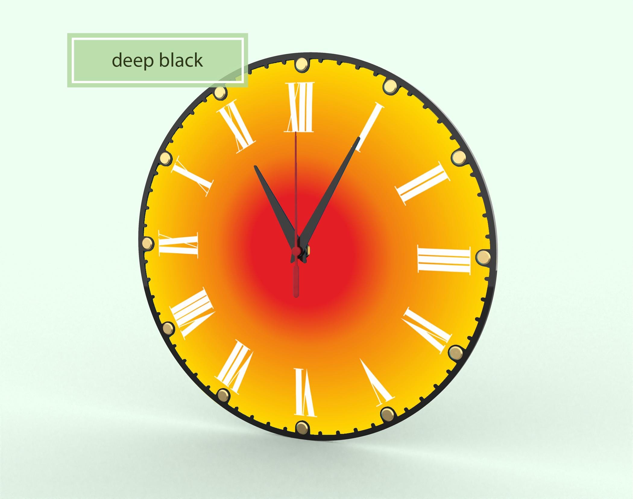 Sunset Round Wall Clock, Living Room Art, Non-ticking 12 Inch With ...