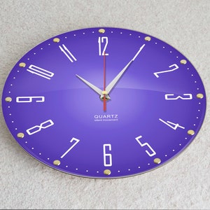 Violet Color 12 Inch Non-ticking Wall Clock, Silent Wall Clock, Living ...