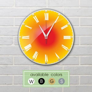 Sunset Round Wall Clock, Living Room Art, Non-ticking 12 Inch With ...