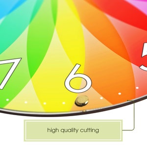 Wall Clock Non Ticking 12 Inch Colorful, Numbers Bright Color Dial Face ...