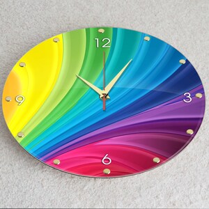 12 Inch Colorful Large Wall Clock, Wall Clock Silent Non Ticking ...