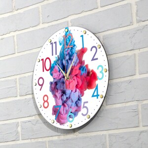 Colorful With Numbers Wall Clock - Large Unique Gift, Silent Movement ...
