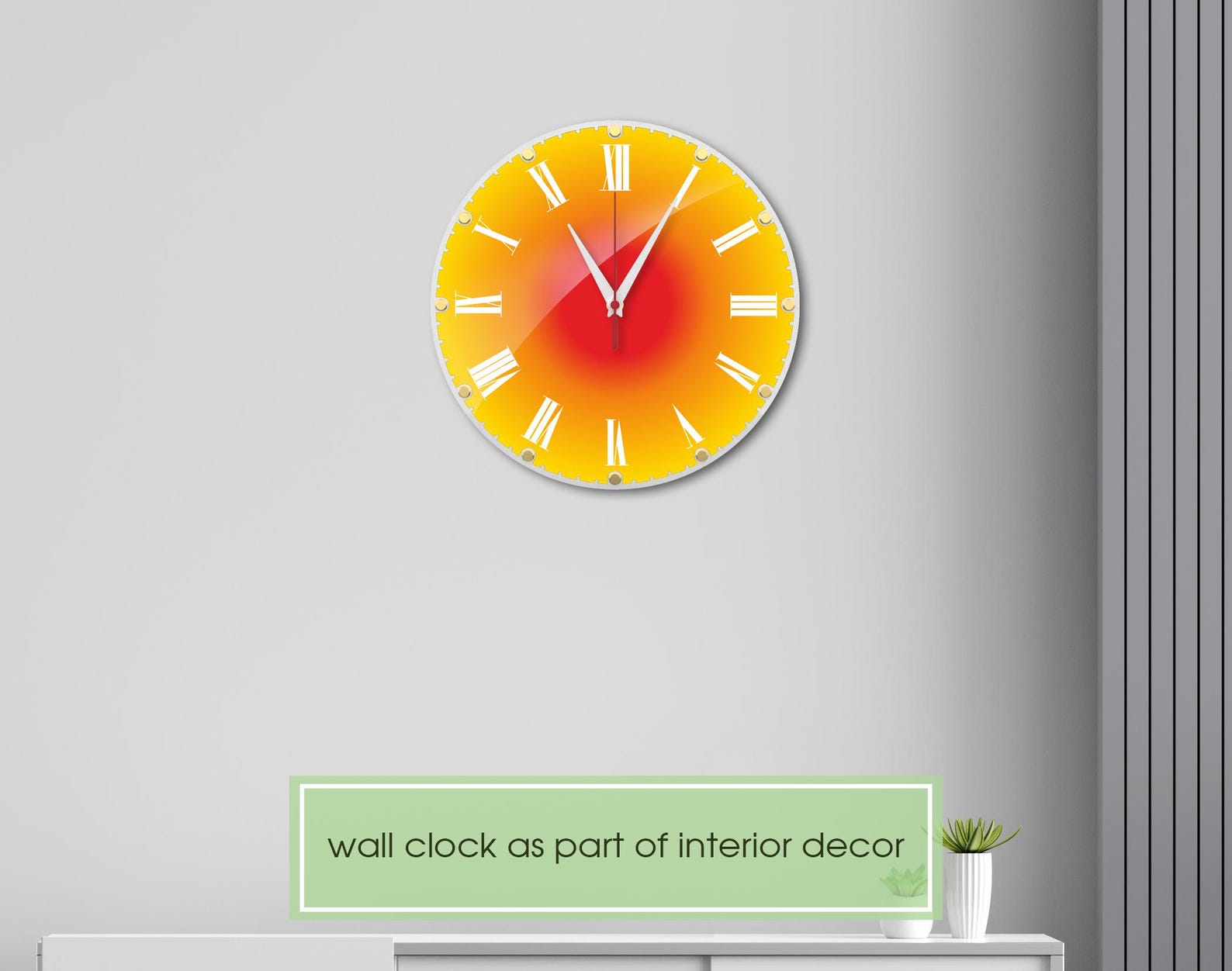 Sunset Round Wall Clock, Living Room Art, Non-ticking 12 Inch With ...