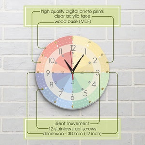 Easy to Read Teaching Large Clock Educational Tool for Homeschool ...
