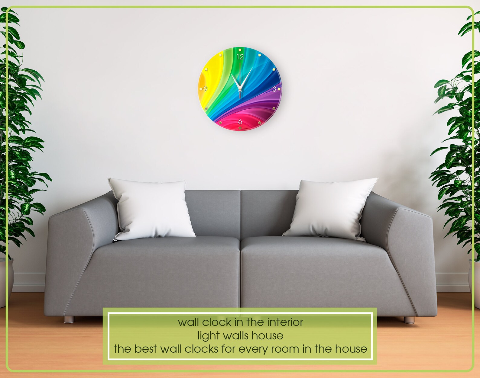 12 Inch Colorful Large Wall Clock Wall Clock Silent Non - Etsy