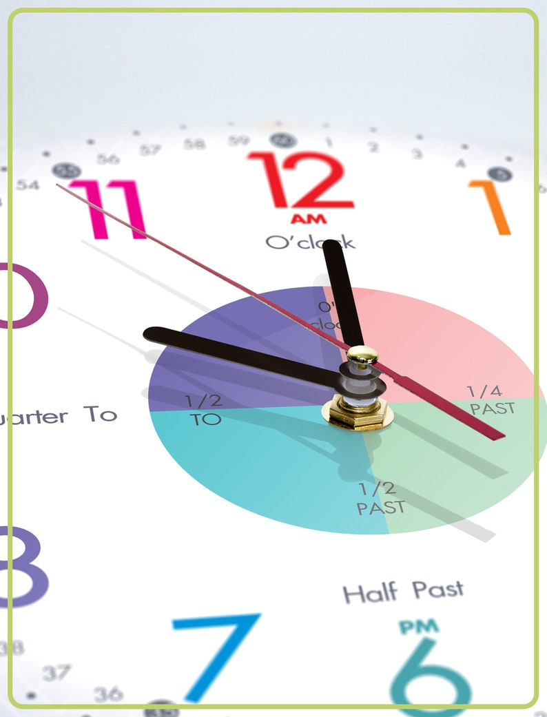 Telling Time Teaching Clock Kids Room Playroom Décor Analog | Etsy