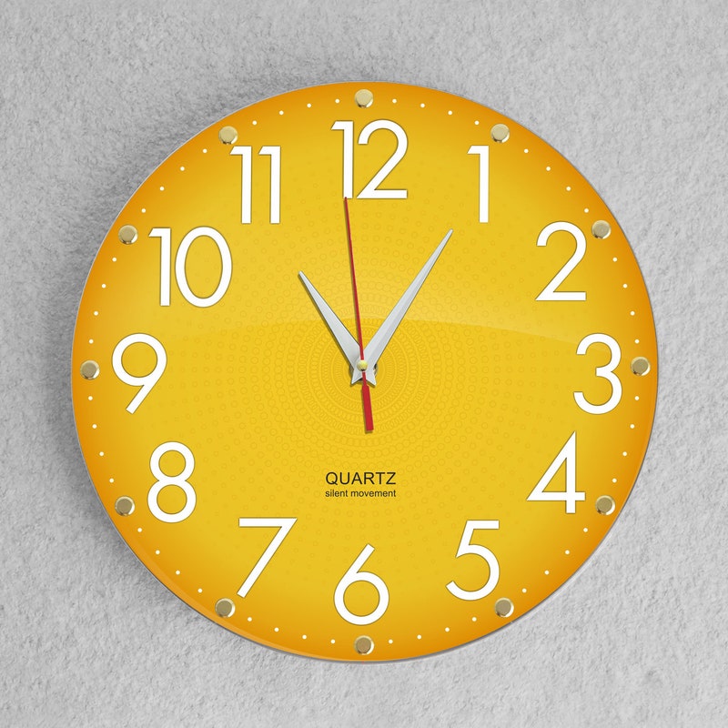 Yellow Wall Clock - Etsy