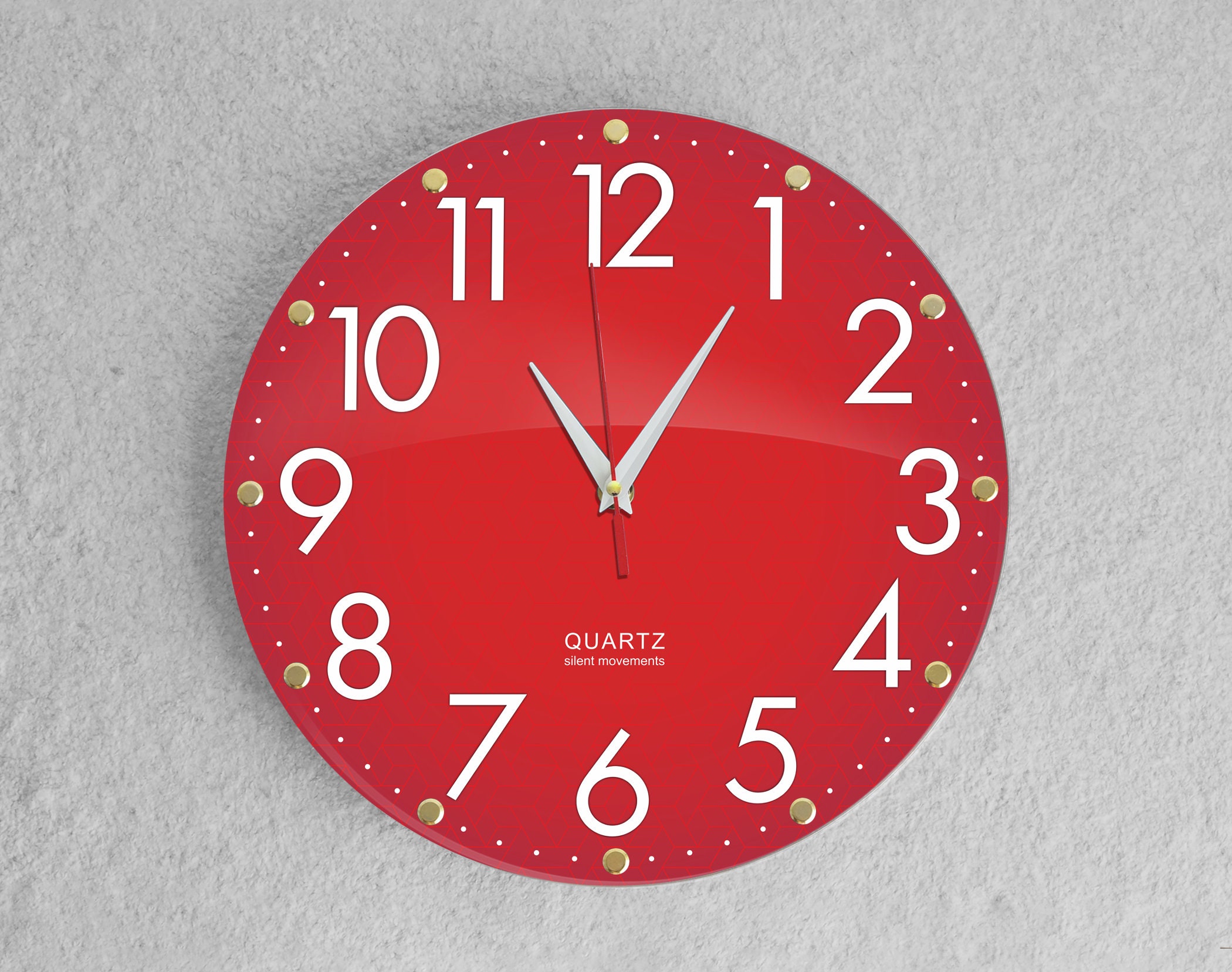 Red Colors Living Room Clock 12 Inch Modern Wall Clock Silent - Etsy