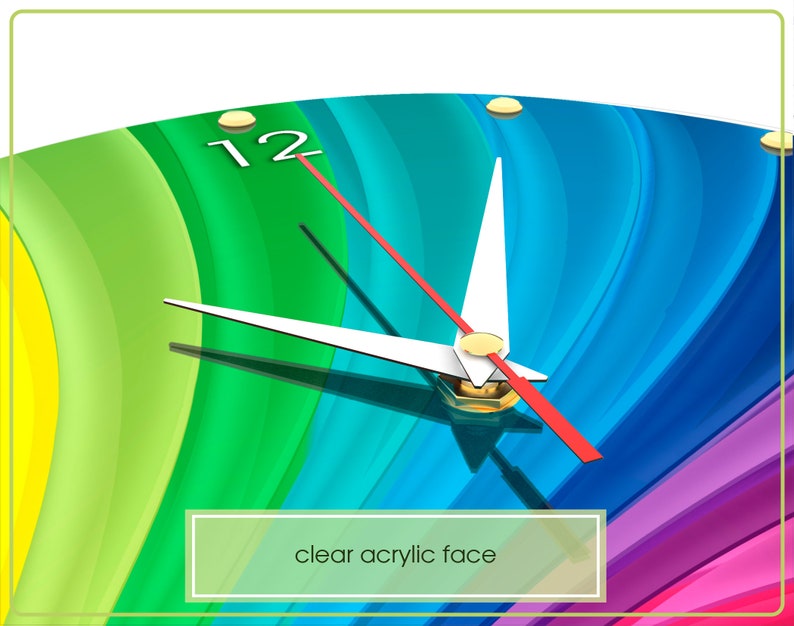 12 inch Colorful large wall clock Wall Clock Silent Non | Etsy