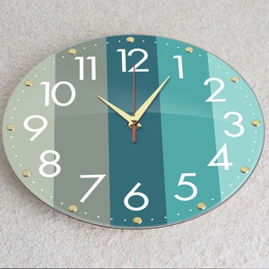 Wall Clock With Numbers, Pastel Colors of the Sea\water\aqua, Color ...