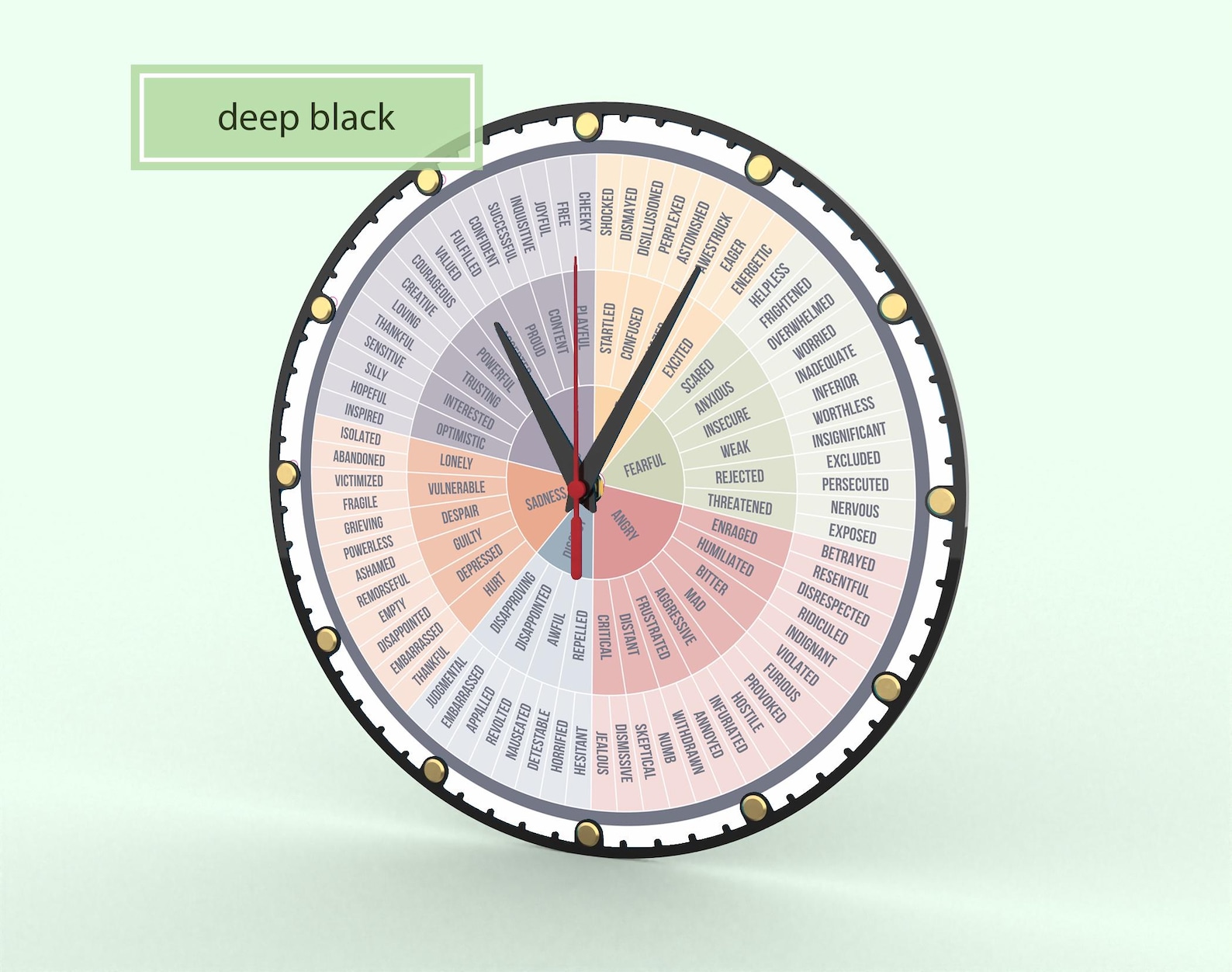 Feelings Wheel Clock: Mental Health Therapy Tool, Silent Acrylic Wall ...