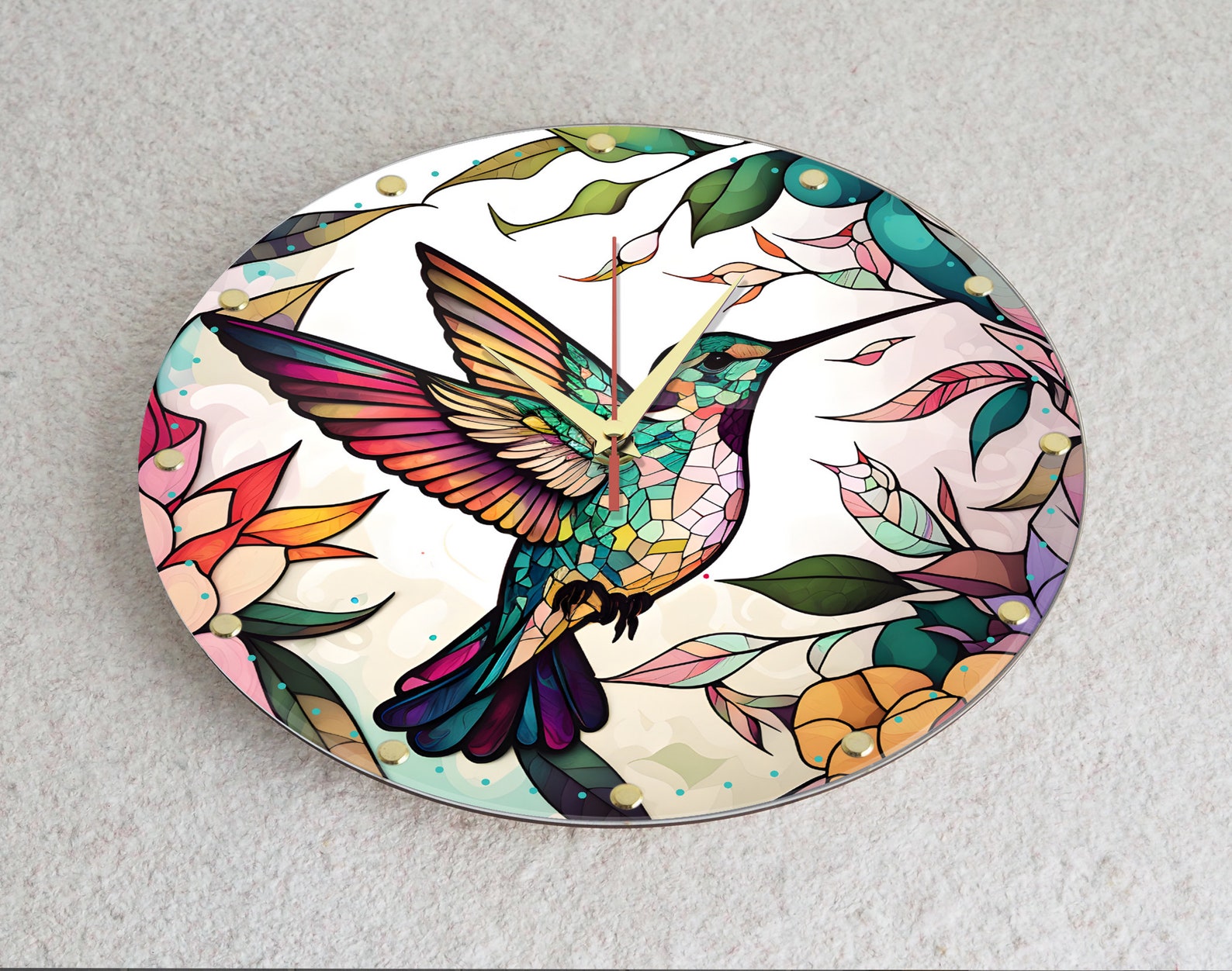 Hummingbird Wall Clock: 12-inch Silent Quartz Decor - Etsy