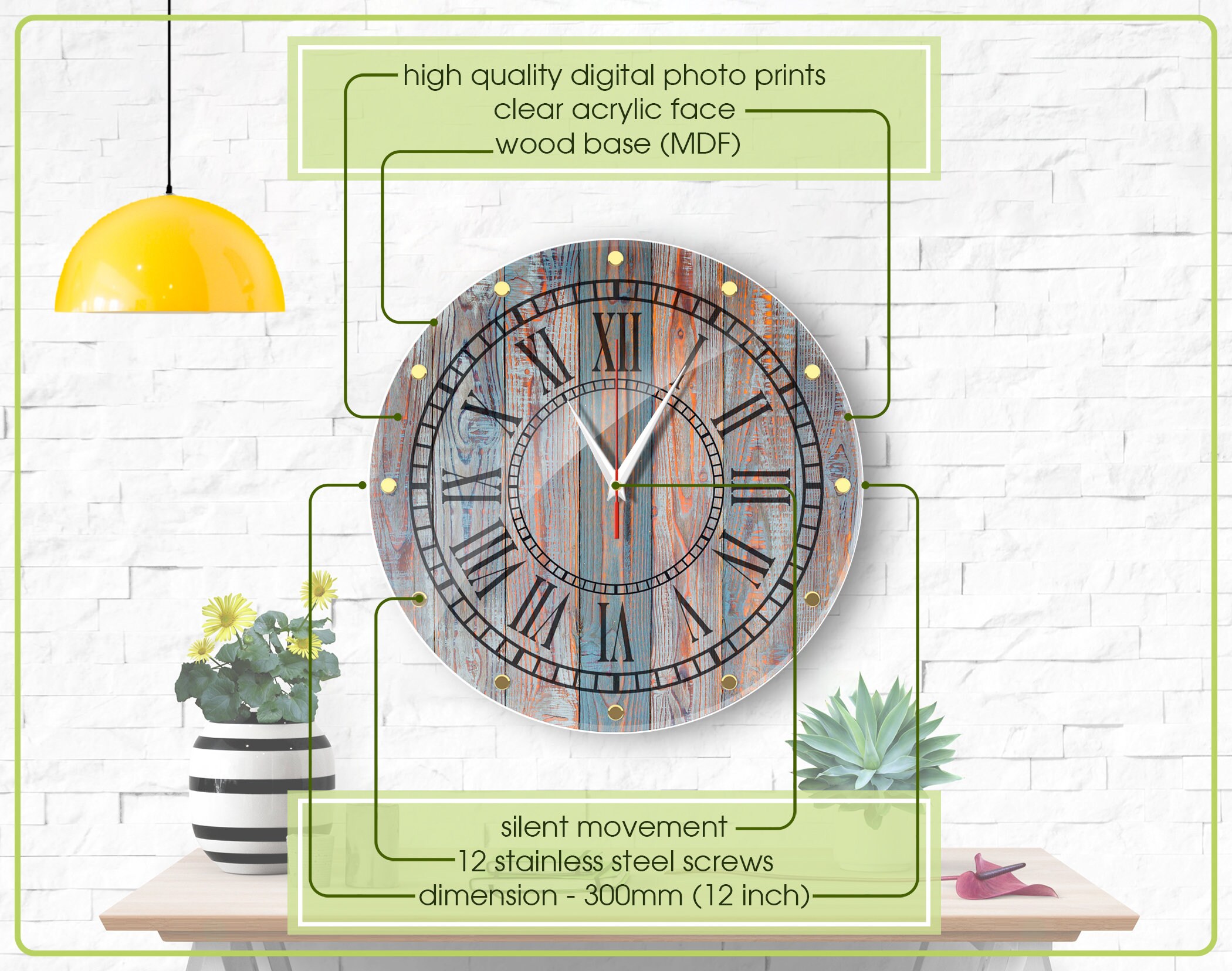 Rustic Wall Clock Farmhouse Decor Uttermost Stile Wall Clock - Etsy