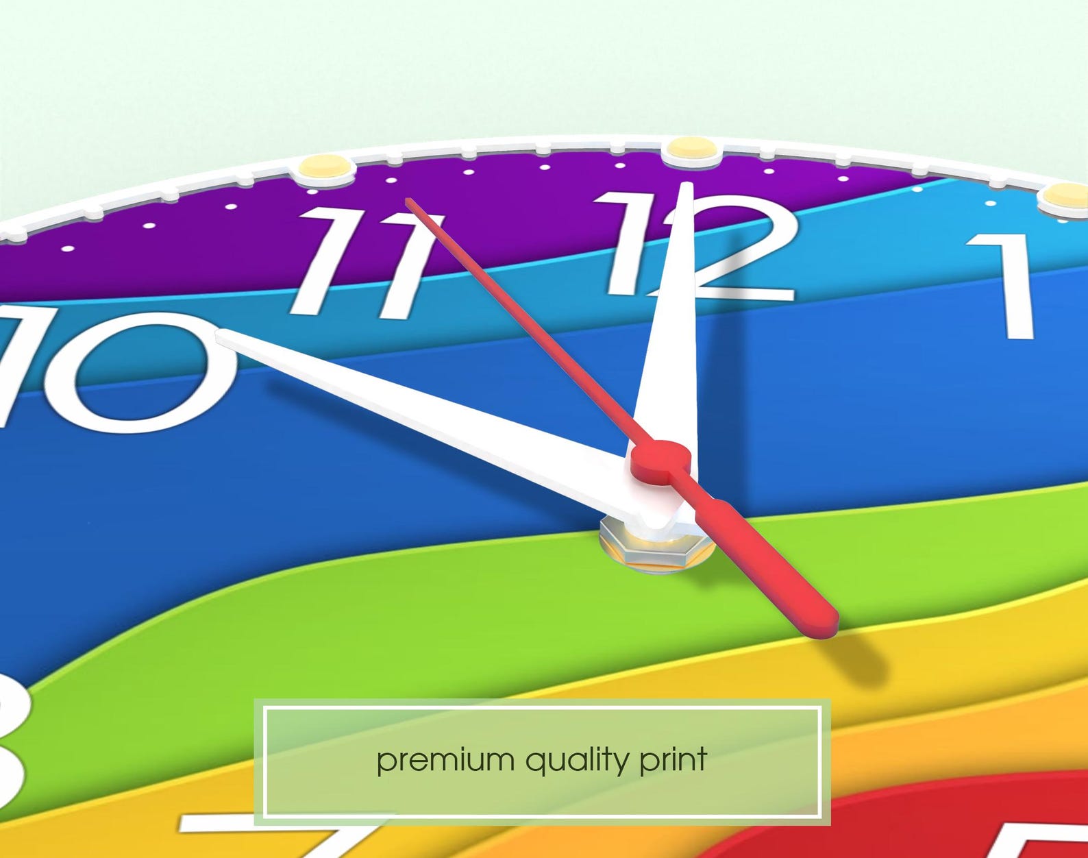 Colorful Wall Clock, Colored Waves, Clock With Numbers, Unique Gift ...