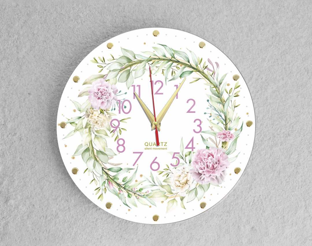 Elegant Flower Wall Clock Beautiful Flowers 12inch Clock - Etsy