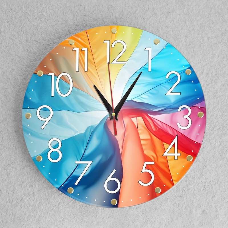 Rainbow Wall Clock - Etsy