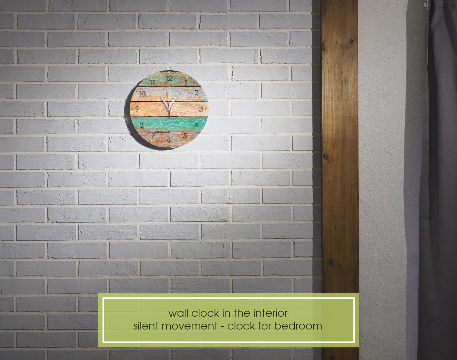 Weathered Beachy Boards Wall Clock, Colors Old Paint Boards Clock, 12 ...