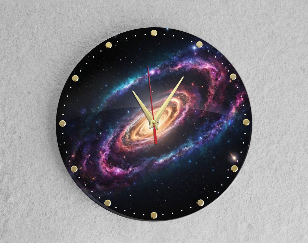 Galaxy Wall Clock: Silent Acrylic Space Theme Clock (12 Inch) - Etsy
