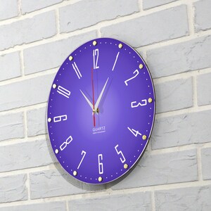 Violet Color 12 Inch Non-ticking Wall Clock, Silent Wall Clock, Living ...